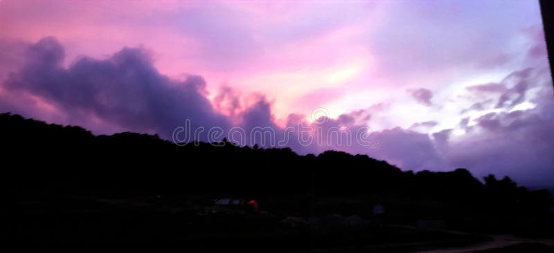 Ethereal Purple Clouds with a Watercolor Texture Stock Image - Image of ...