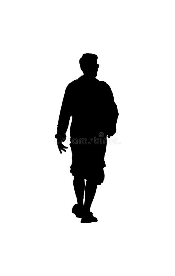 Silhouette Back View Person Walking Isolated Graphic Stock Illustration ...