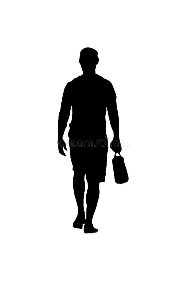 Silhouette Back View Person Walking Isolated Graphic Stock Illustration ...