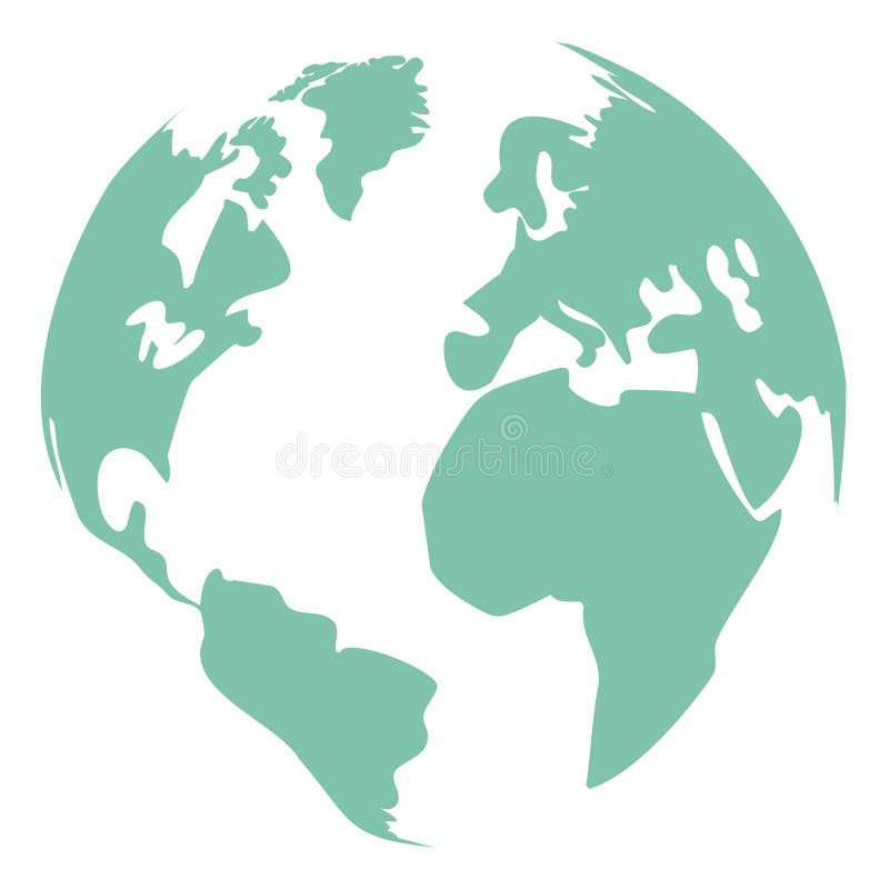 Isolated Silhouette of Planet Earth with No Oceans Vector Stock Vector ...