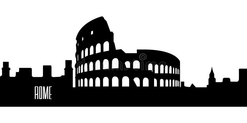Isolated Silhouette of Rome Stock Vector - Illustration of italy ...