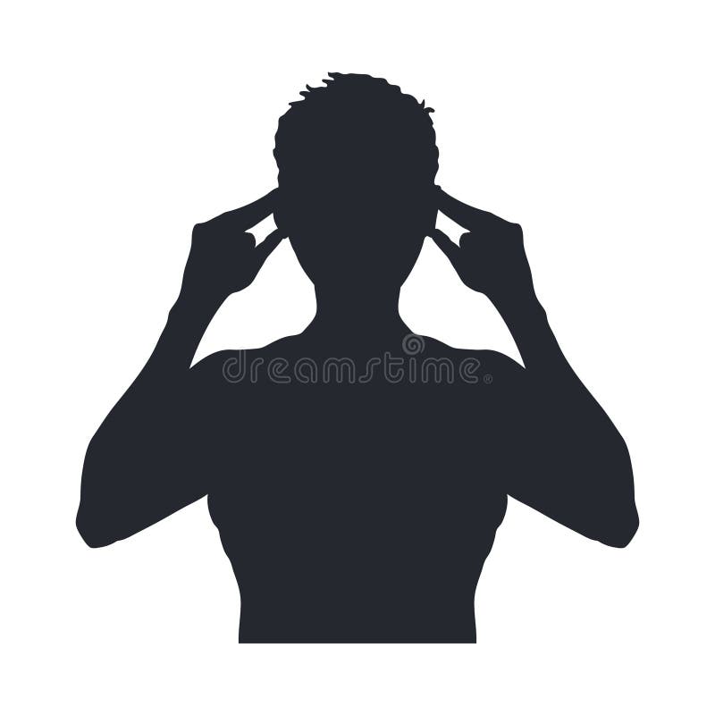 Isolated Silhouette of Thinking Man. Young Guy Deciding Question. Boy ...