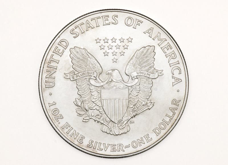 Isolated silver coin stock photo. Image of american, eagle - 5509502