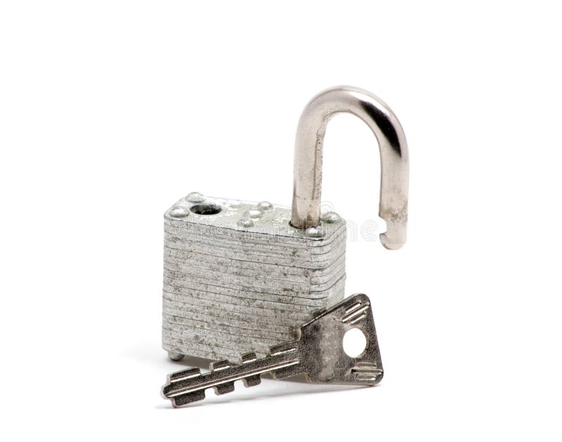 Isolated silver lock stock image. Image of closeup, macro - 63409585