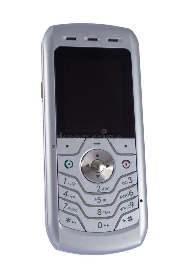 Modern Silver Mobile Phone, Isolated Stock Photo - Image of silver ...