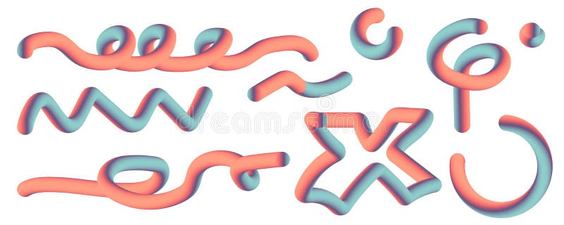 Isolated Simple Shape 3D Set with Gradient Stock Vector - Illustration ...