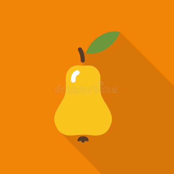 Illustration of Pear Flat Icon with Shadow Stock Vector - Illustration ...