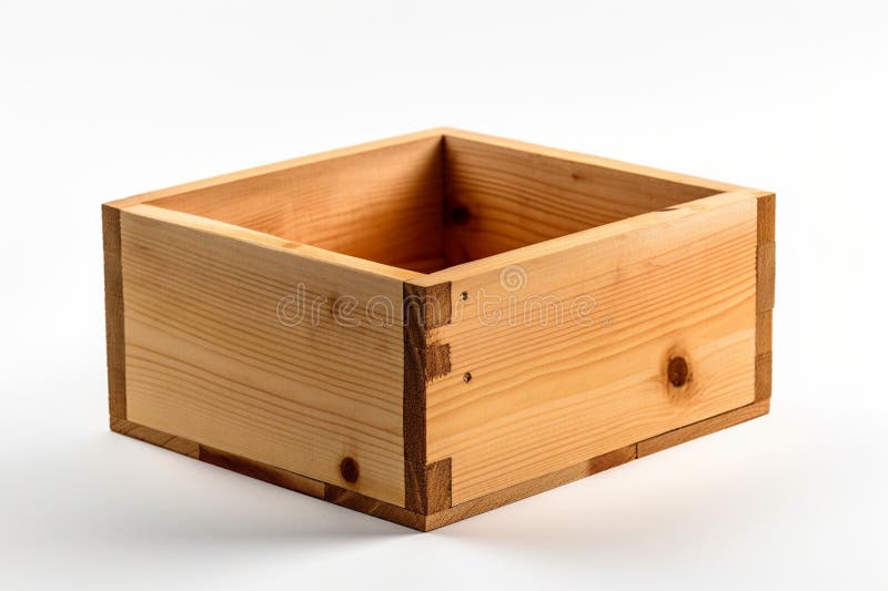 Isolated Simplicity Empty Wooden Crate Box Stands Alone on White Stock ...
