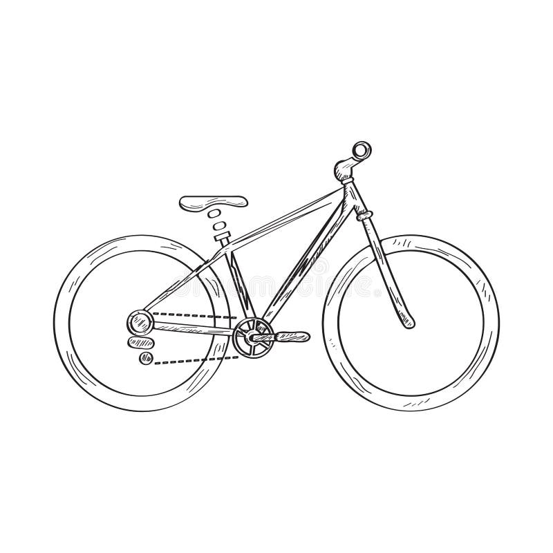 Isolated bicycle sketch stock vector. Illustration of cyclist - 116302604