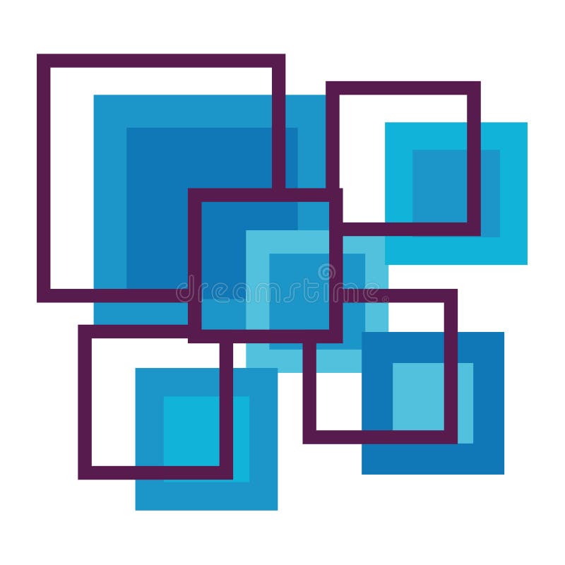 Isolated Sketch of Blue Boxes Vector Stock Illustration - Illustration ...