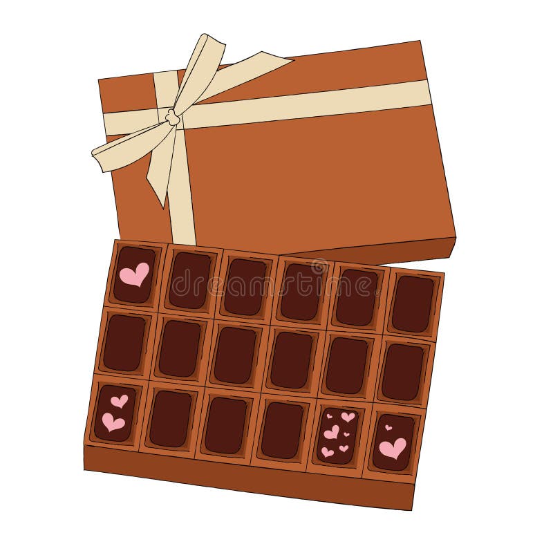 Isolated Sketch of a Chocolate Box Vector Stock Vector - Illustration ...