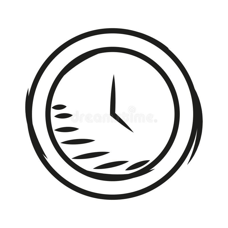 Isolated Sketch of a Clock Wall Icon Vector Stock Vector - Illustration ...