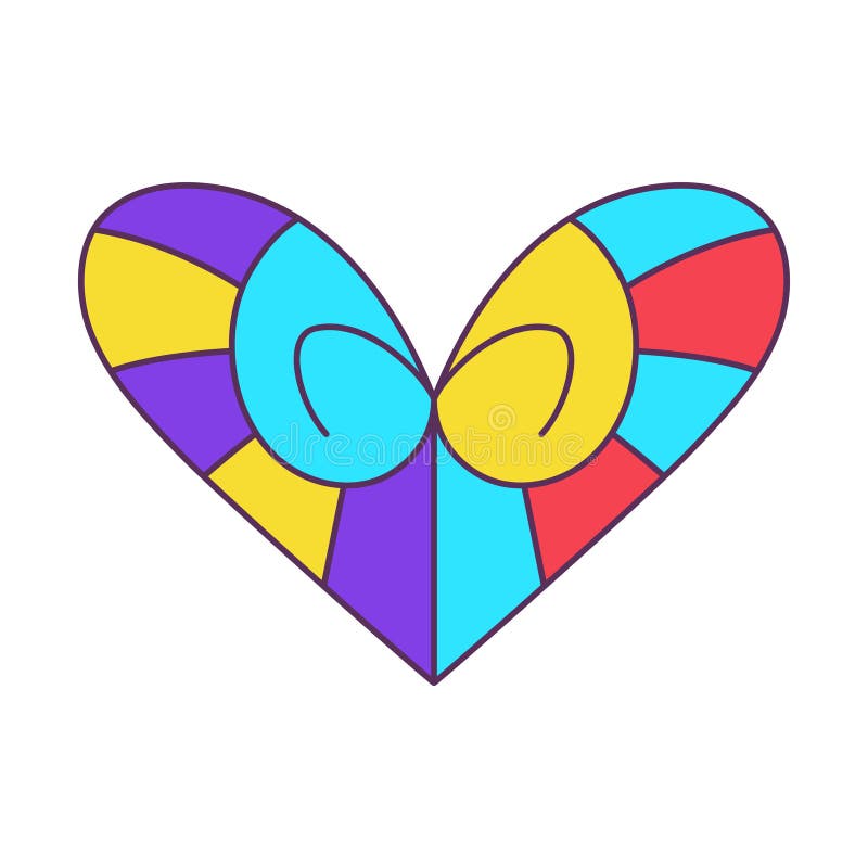 Isolated Sketch of a Colored Heart Shape Stock Vector - Illustration of ...