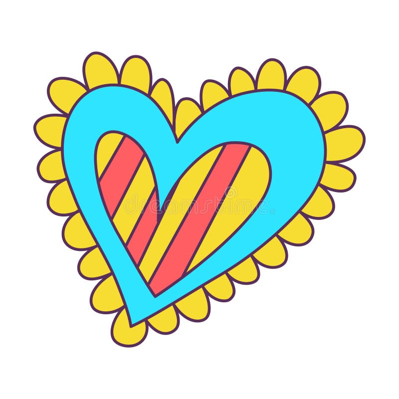 Isolated Sketch of a Colored Heart Shape Stock Vector - Illustration of ...