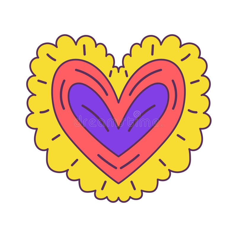 Isolated Sketch of a Colored Heart Shape Stock Vector - Illustration of ...