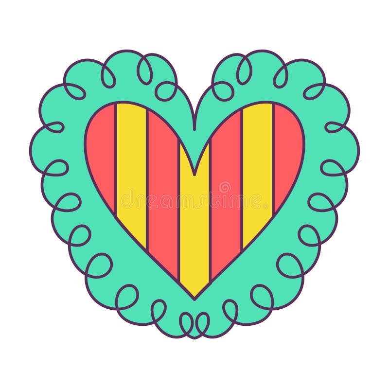 Isolated Sketch of a Colored Heart Shape Stock Vector - Illustration of ...