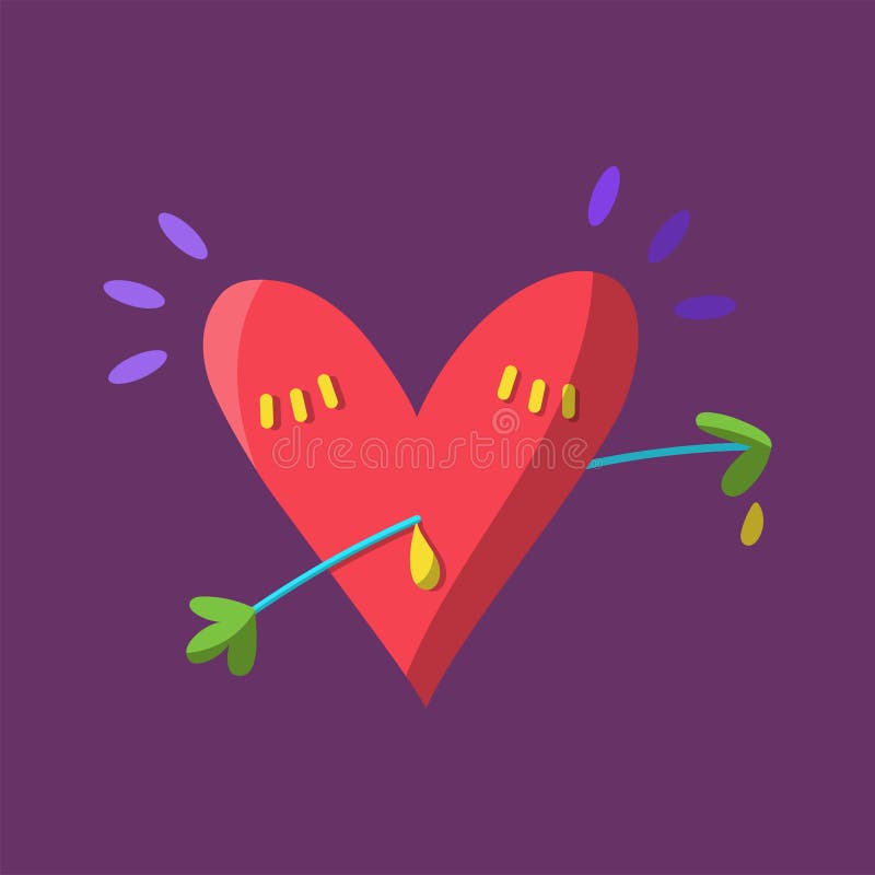 Isolated Sketch of a Colored Heart Shape Stock Vector - Illustration of ...