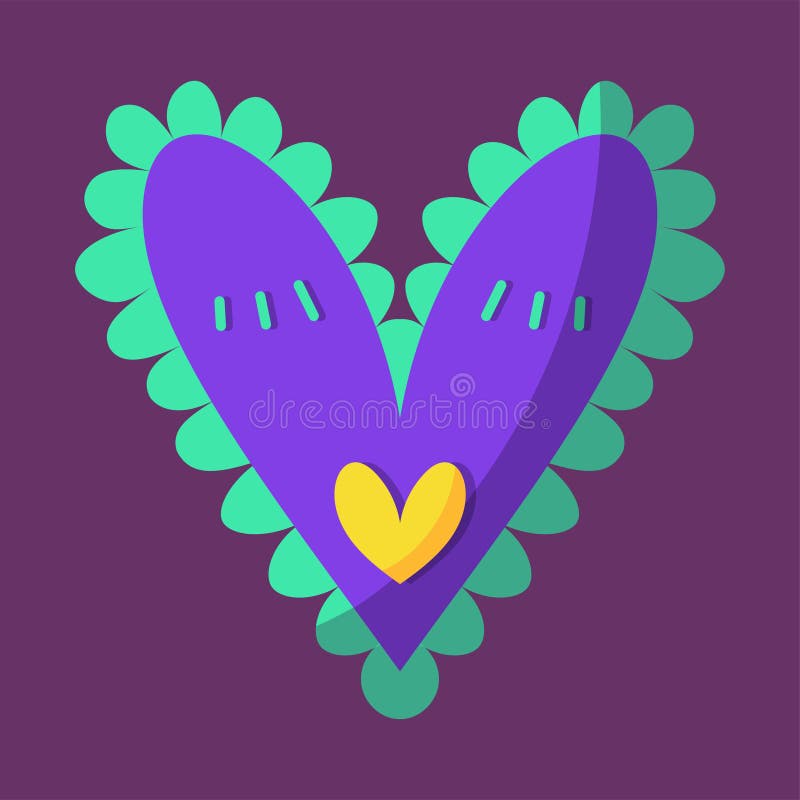 Isolated Sketch of a Colored Heart Shape Stock Vector - Illustration of ...