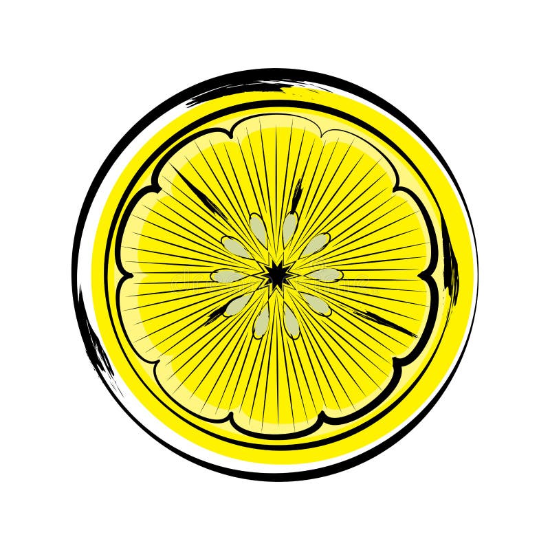 Sketch of a lemon cut stock vector. Illustration of icon - 163774357