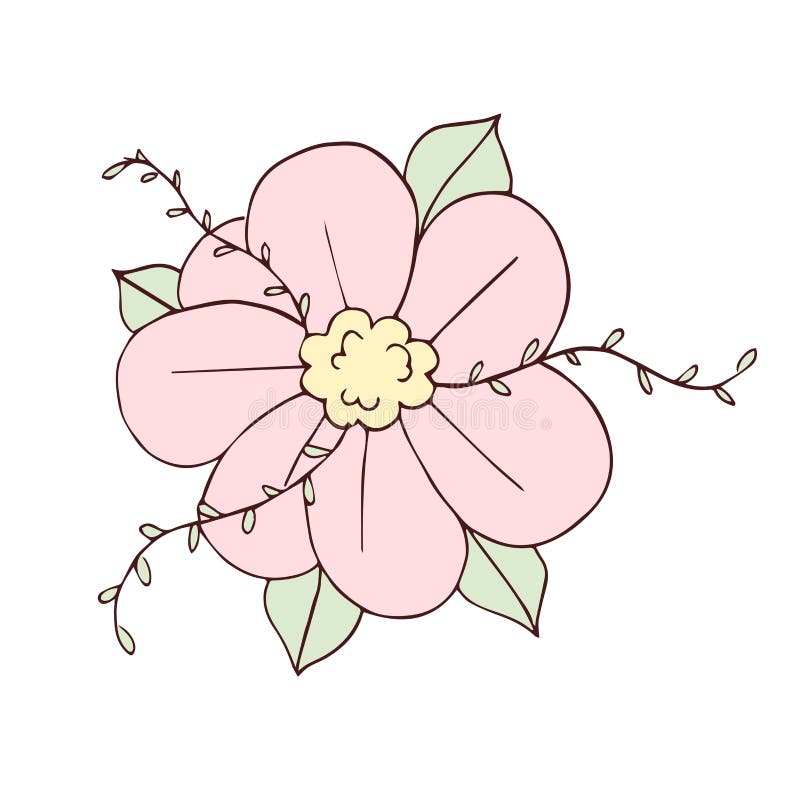 Isolated Sketch of a Flower Spring Time Vector Stock Vector ...