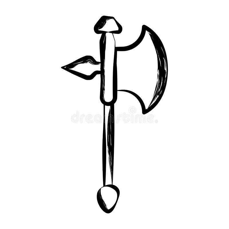 Isolated Sketch of a Halberd Stock Vector - Illustration of warrior ...