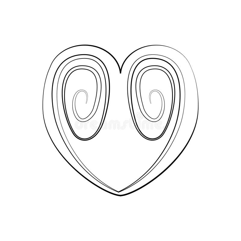 Isolated Sketch of a Heart Shape Stock Vector - Illustration of graphic ...
