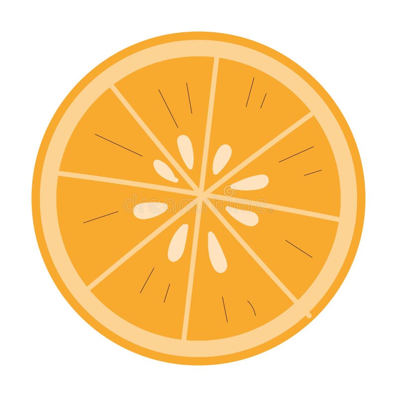 Isolated Sketch of an Orange Slice Icon Flat Design Vector Stock Vector - Illustration of hand ...