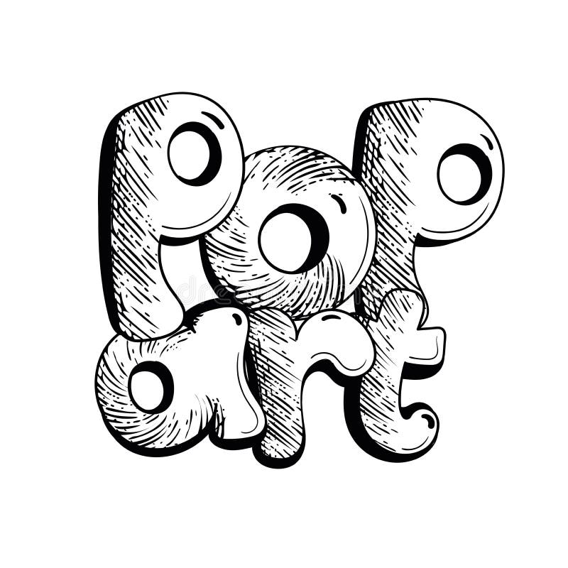 Isolated Sketch of Pop Art Text Vector Stock Vector - Illustration of ...