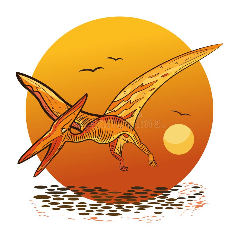 Isolated Sketch of a Pterodactyl Dinosaur Vector Stock Vector ...