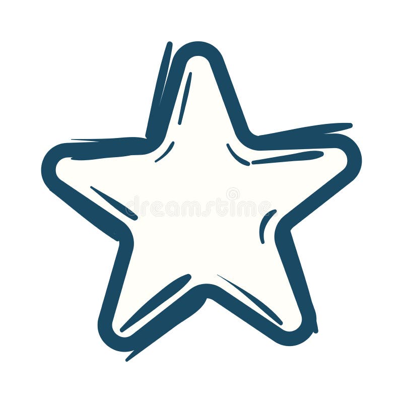 Isolated Sketch of a Star Shape Vector Stock Vector - Illustration of ...