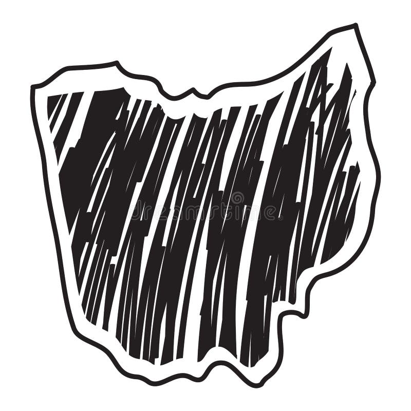Isolated Sketch of the State of Ohio Stock Vector - Illustration of ...