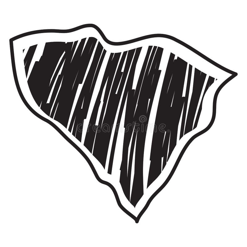 Isolated Sketch of the State of South Carolina Stock Vector ...