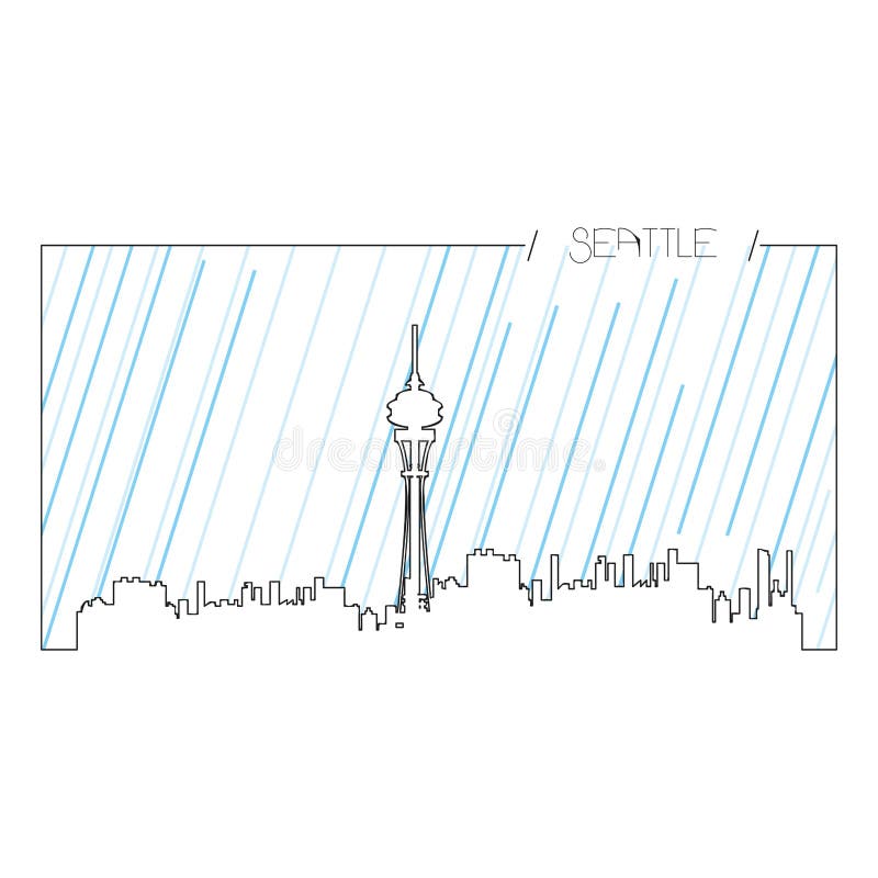 View Downtown Seattle Skyline Stock Illustrations – 169 View Downtown ...