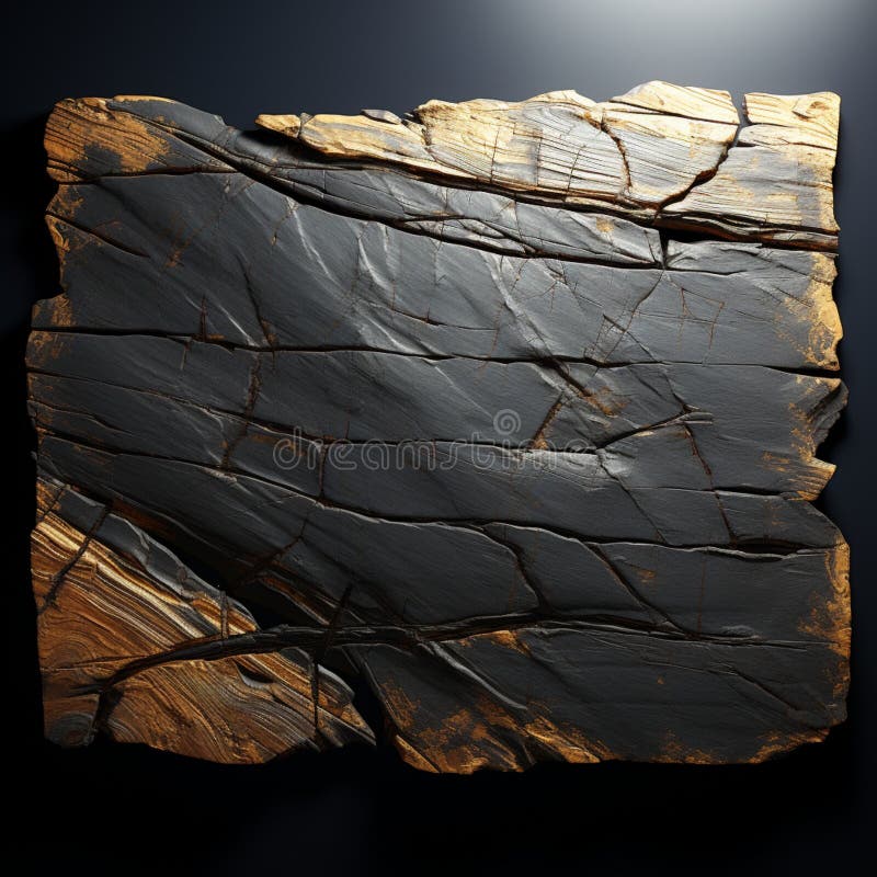 Isolated Slab, Obsidian Surface, Set upon Shadowy Wall, Vacant Setting ...