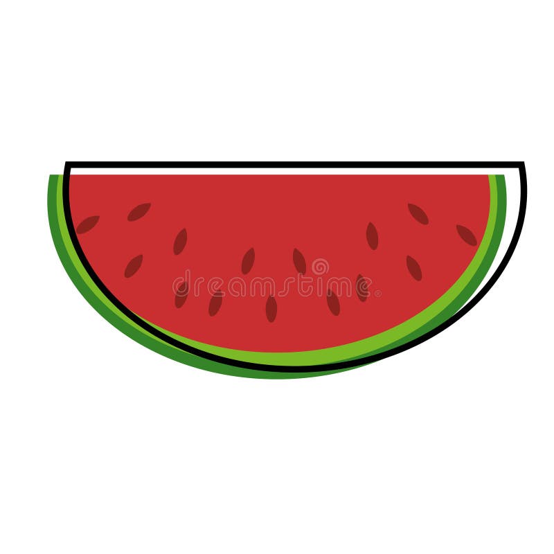 Isolated Slice of a Colored Watermelon Icon Vector Stock Vector ...