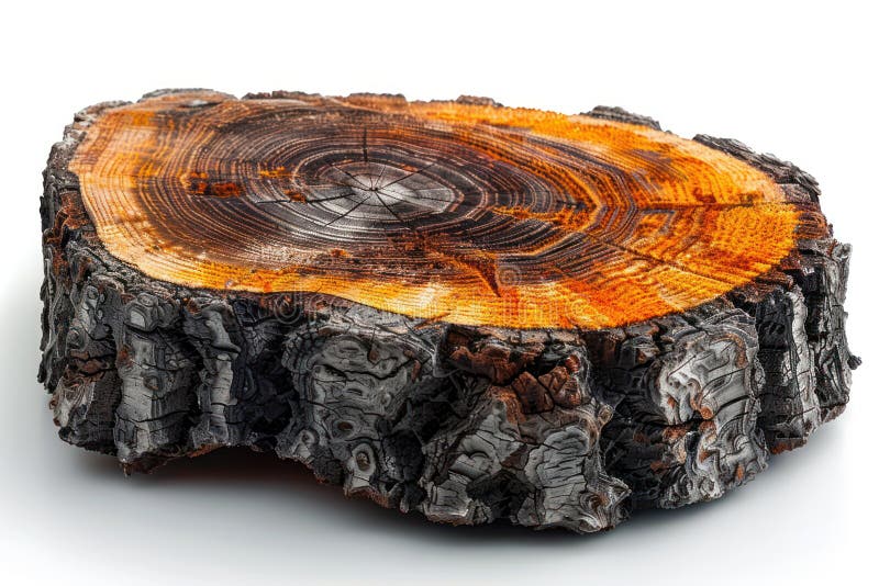 Isolated Slice of Tree Trunk on White Background - Cutout Nature ...