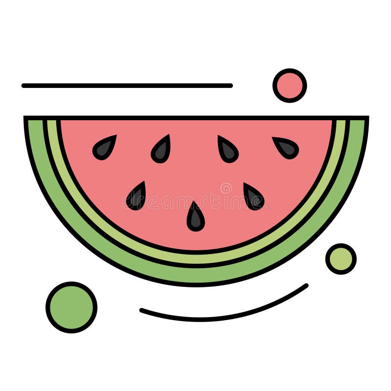 Isolated Slice of a Watermelon Icon Vector Stock Illustration ...