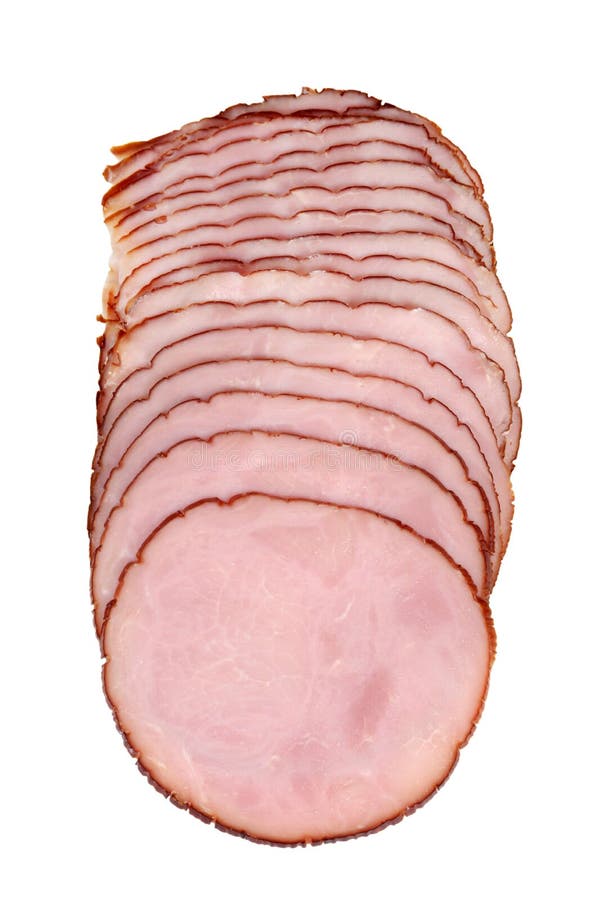 Sliced Ham Isolated stock image. Image of pork, isolated - 3632747