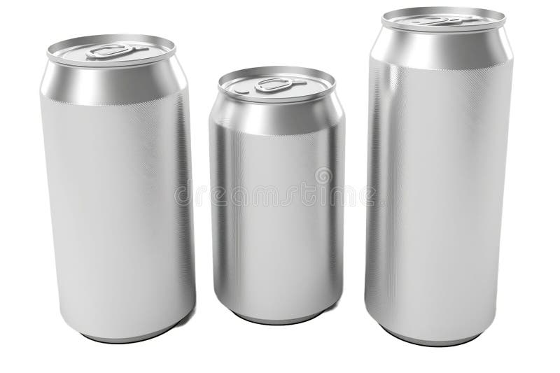 Isolated Slim Aluminum Cans Mock-Up, 3D Rendering on Transparent ...