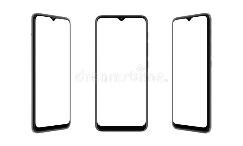 Isolated Smart Device with Sleek, Round Edges in Three Positions Stock ...