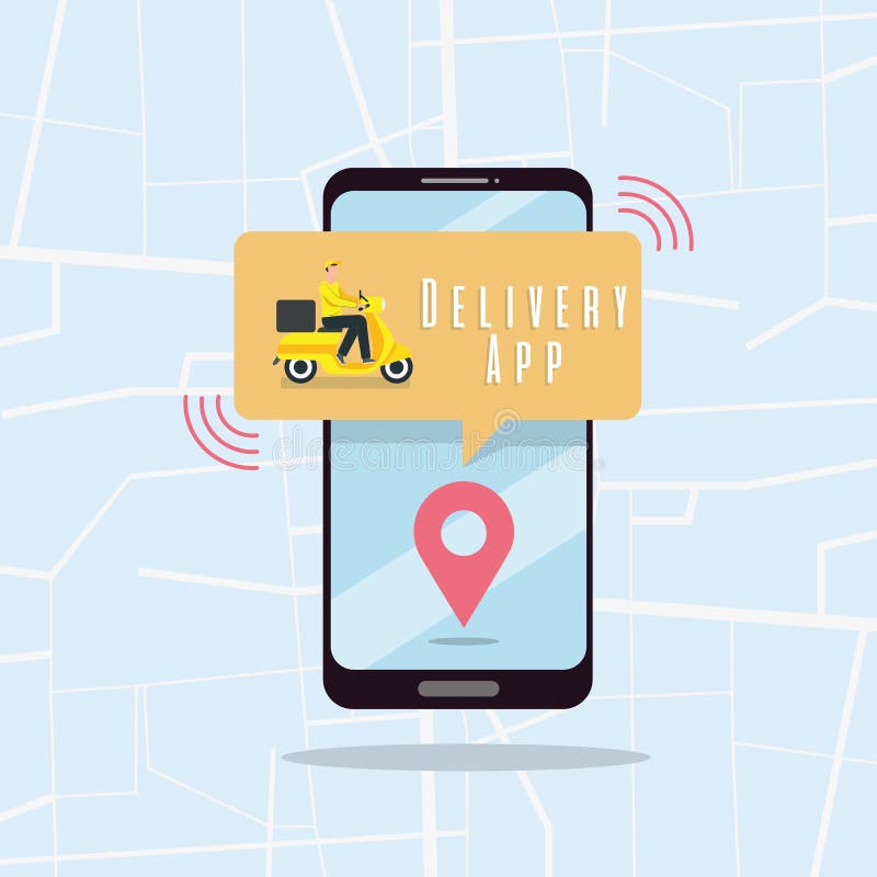 Isolated Smartphone with Delivery App Notification Delivery Concept ...