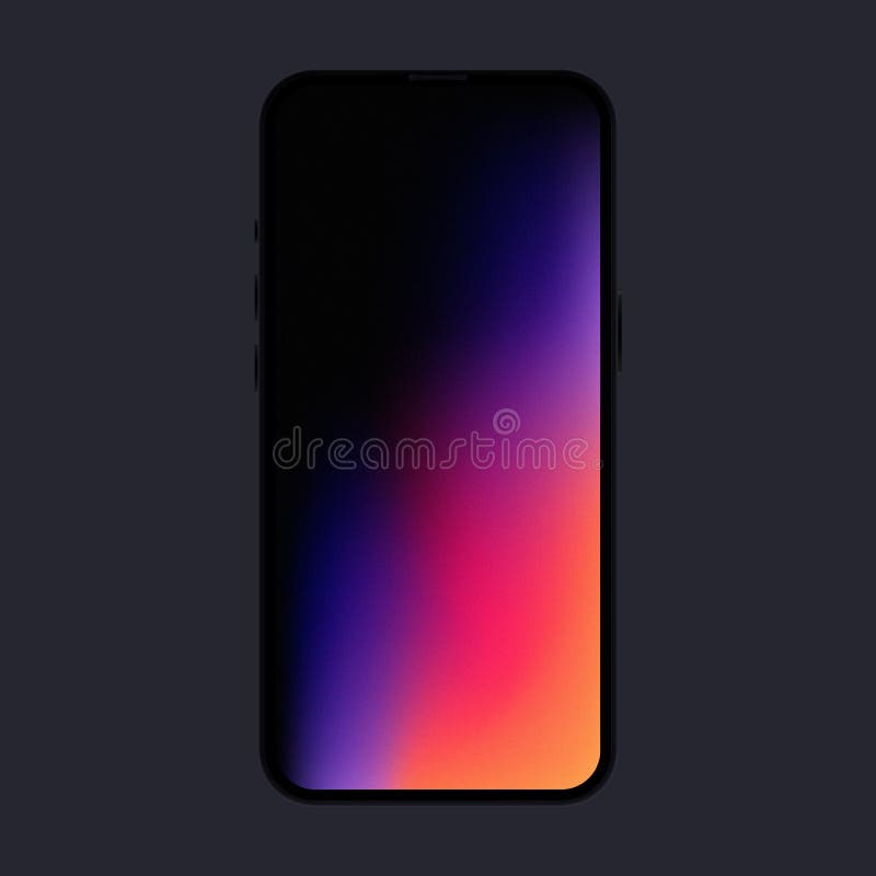 Isolated Smartphone with Gradient Screen. Front View Mockup Stock ...