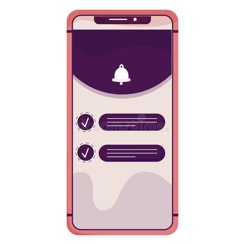 Isolated Smartphone with Notification App Vector Stock Vector ...