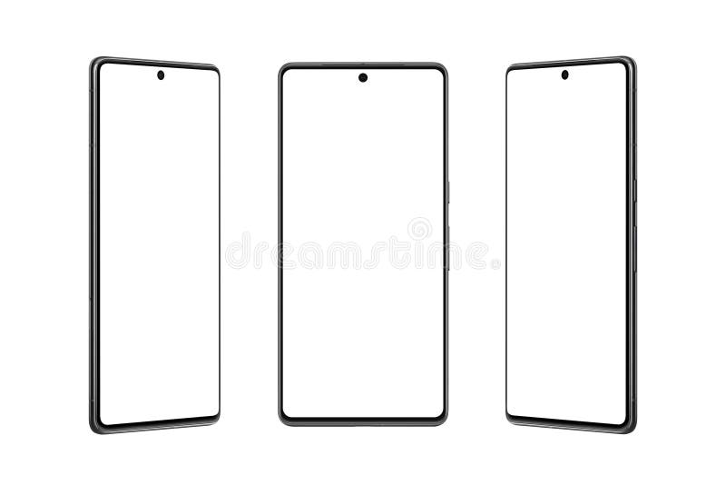 Isolated Smartphone Presented from the Left, Right and Front Side ...