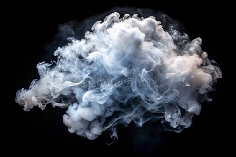 Smoke Cloud Isolated on Black Background Stock Illustration ...