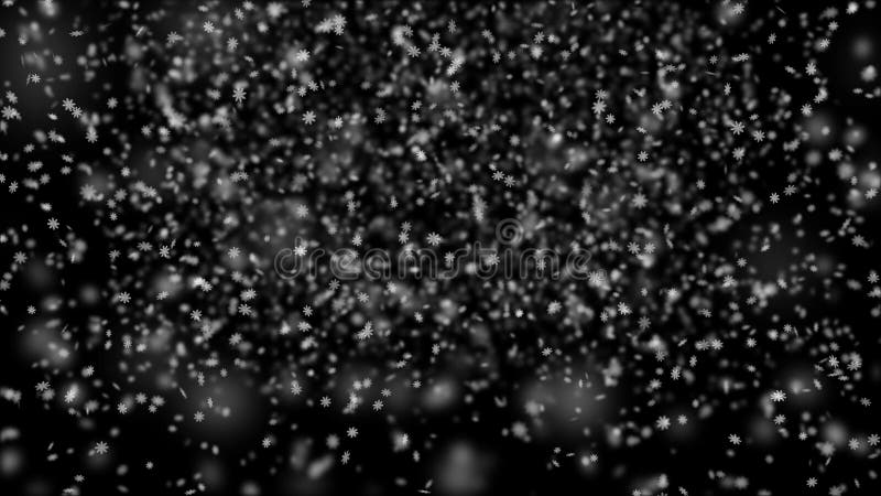 Isolated Snow Falling on Black Background Stock Video - Video of ...