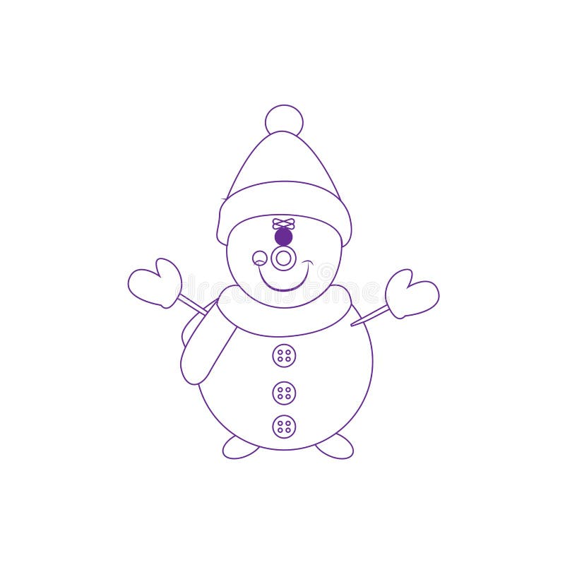Isolated Snowman with Hat and Scarf Vector Stock Vector - Illustration ...