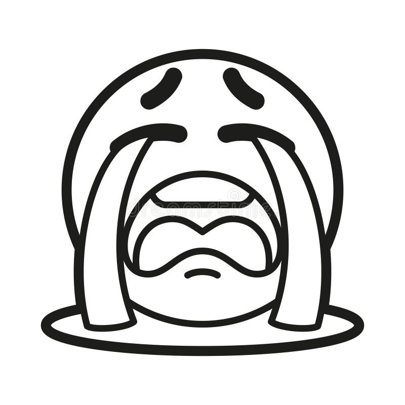 Isolated Sob Emoji Face Icon Stock Vector - Illustration of emotion ...