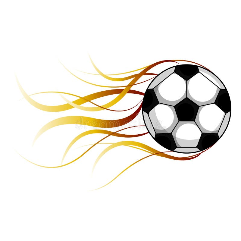 Isolated Soccer Ball with a Fire Effect Stock Vector - Illustration of ...