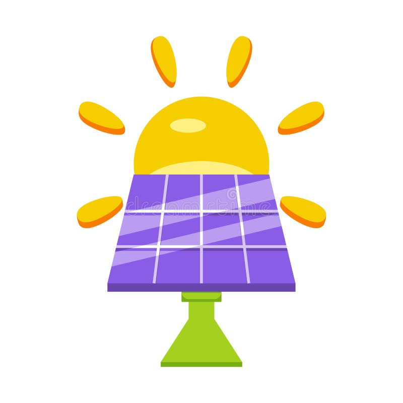 Isolated Solar Panel Animated Clean Energy Vector Illustration Stock ...